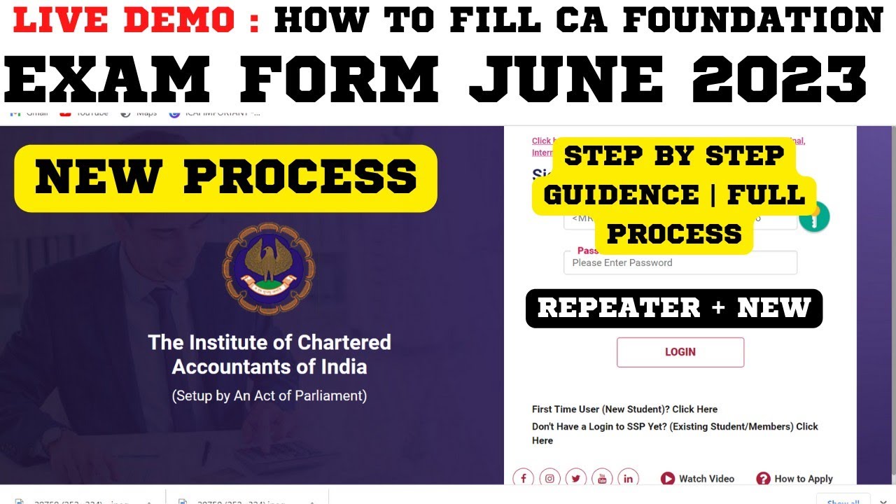 Live demo| How To Fill CA Foundation Exam Form June 2023|Step By step ...