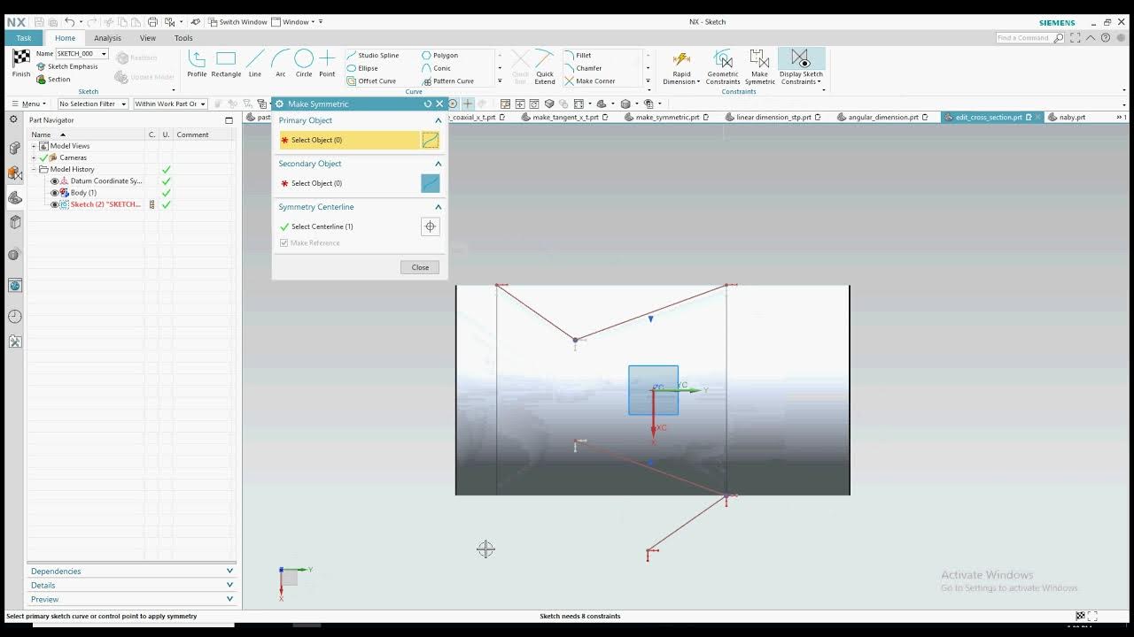 NX edit cross section - YouTube