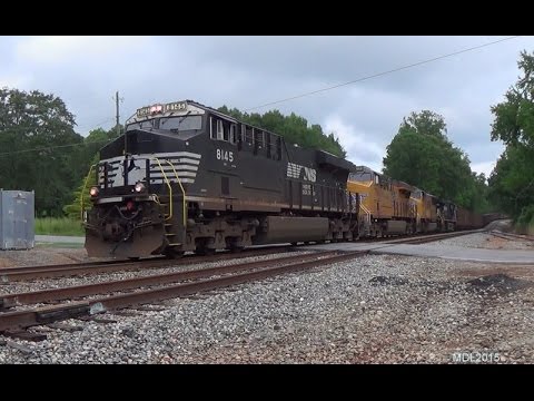 HD: NS 8145 leads NS Train 708 in Carrollton, GA - YouTube