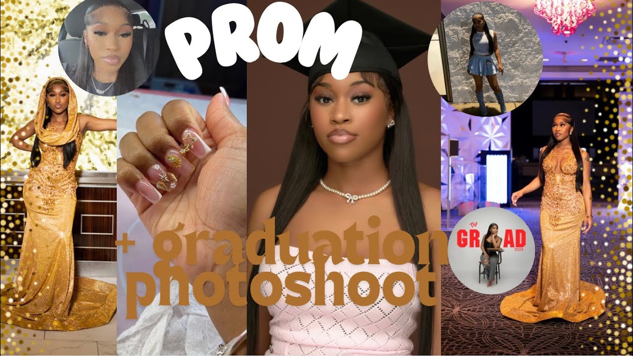 Prom 2k24 + graduation photoshoot vlog| GRWM: hair, nails, makeup ...