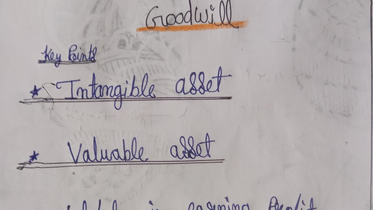 notes of goodwill.what is goodwill?.keypoints of goodwill . features of ...