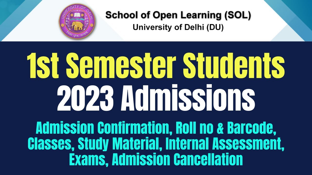 DU SOL 1st Semester Students | 2023 Admissions | Roll no & Barcode ...