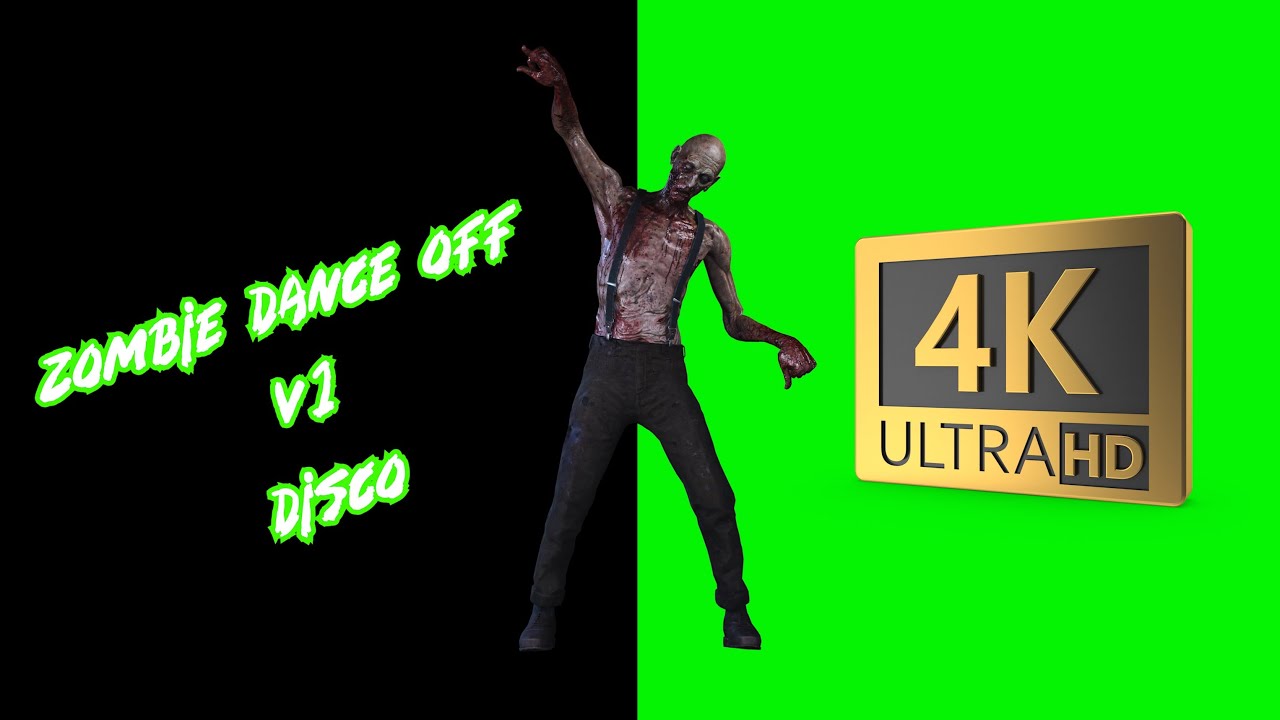 Unleash the Undead Groove: Best Free 4K Green Screen Hi Res Zombie Dance Off Disco Loop - YouTube
