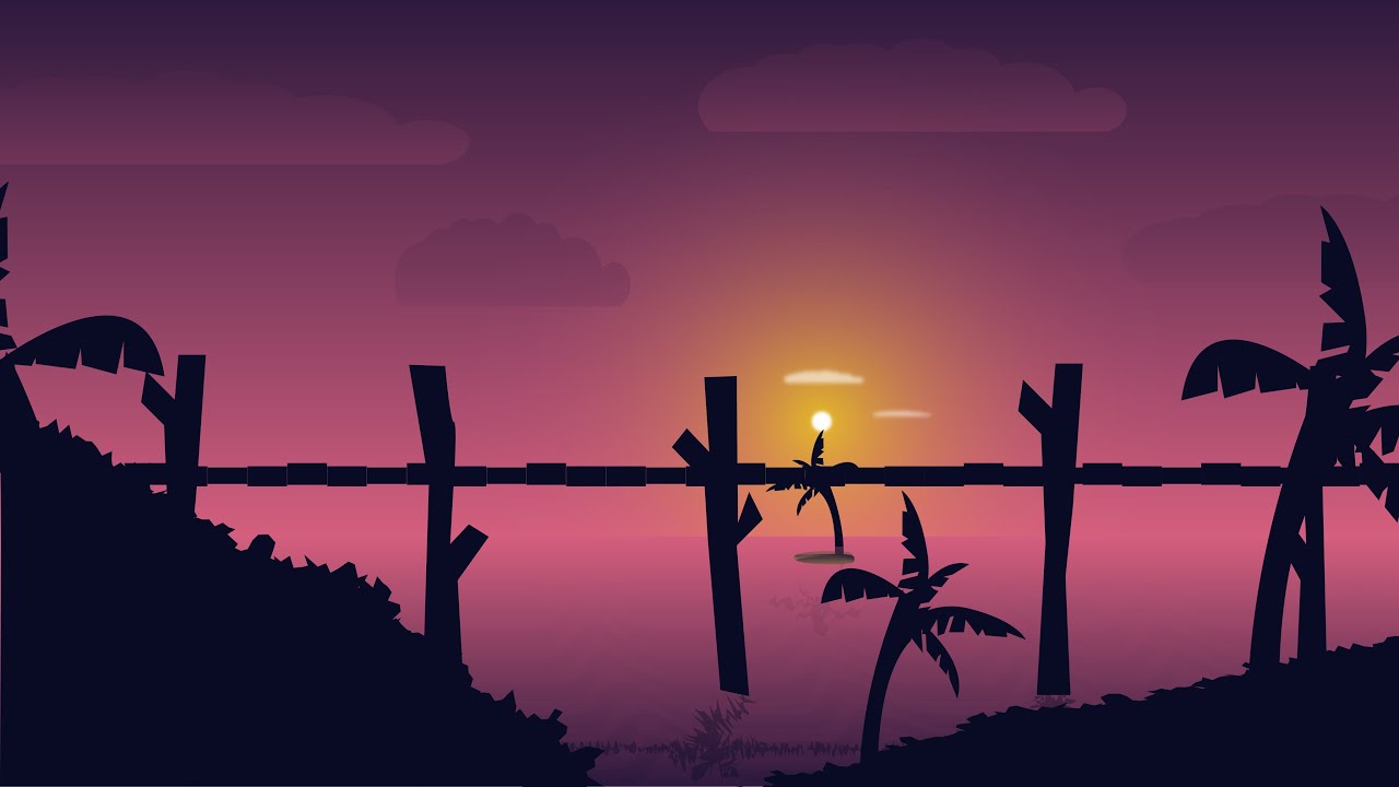 How to Create Night Landscape Vector Art | Illustrator | Night wood ...