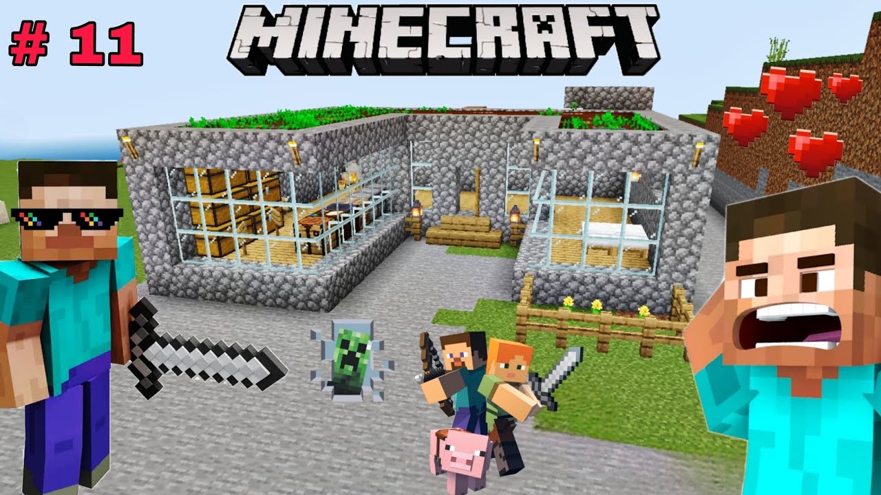 I built a survival house in minecraft || MINECRAFT GAMEPLAY #11 || - YouTube