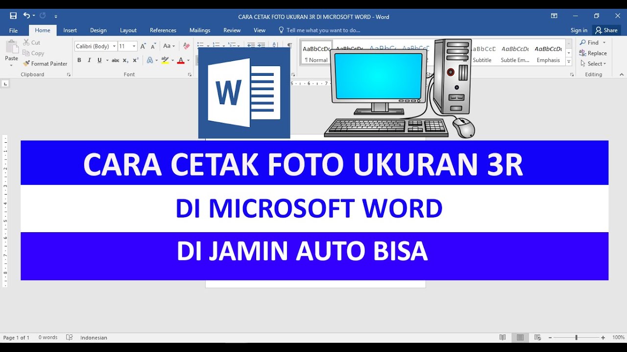 Cara Cetak Foto Ukuran 3R Di Microsoft Word YouTube Cara Cetak Foto Ukuran 3R Di Microsoft Word YouTube