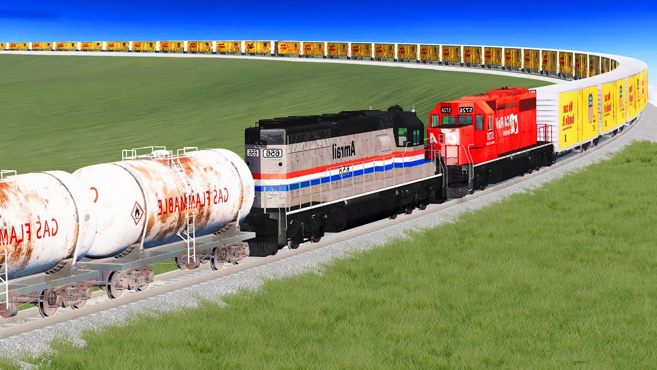 Bad Dispatcher FAILURE Freight Trains Accidents 🔴 BEAMNG.Drive Stream ...