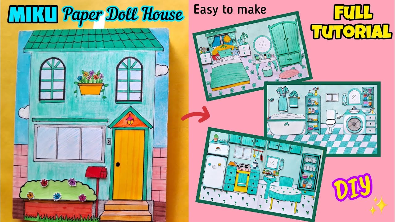 How to make Miku Paper Doll House 🏡💚 | TUTORIAL - YouTube