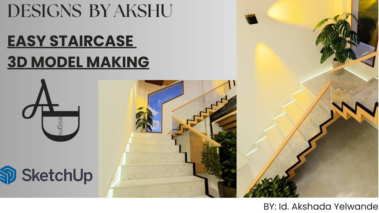 New design staircase modelling in sketchup ? Sketchup tutorials? - YouTube