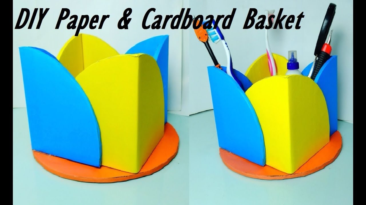 DIY Cardboard Basket | How to Make Easy Accordion Paper & Cardboard ...