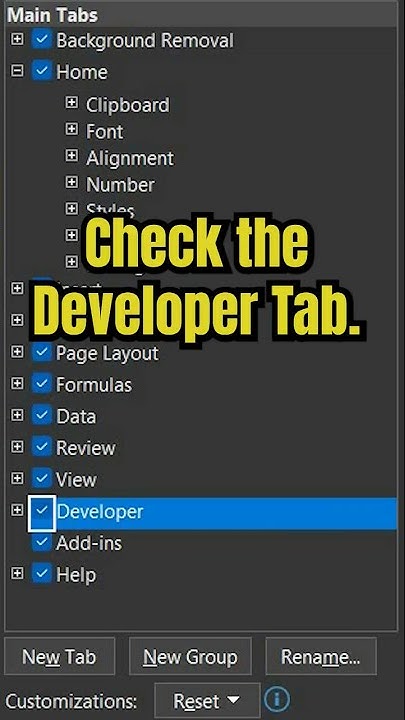 Enable 🔑 Developer Tab 😎 in Microsoft Excel - YouTube