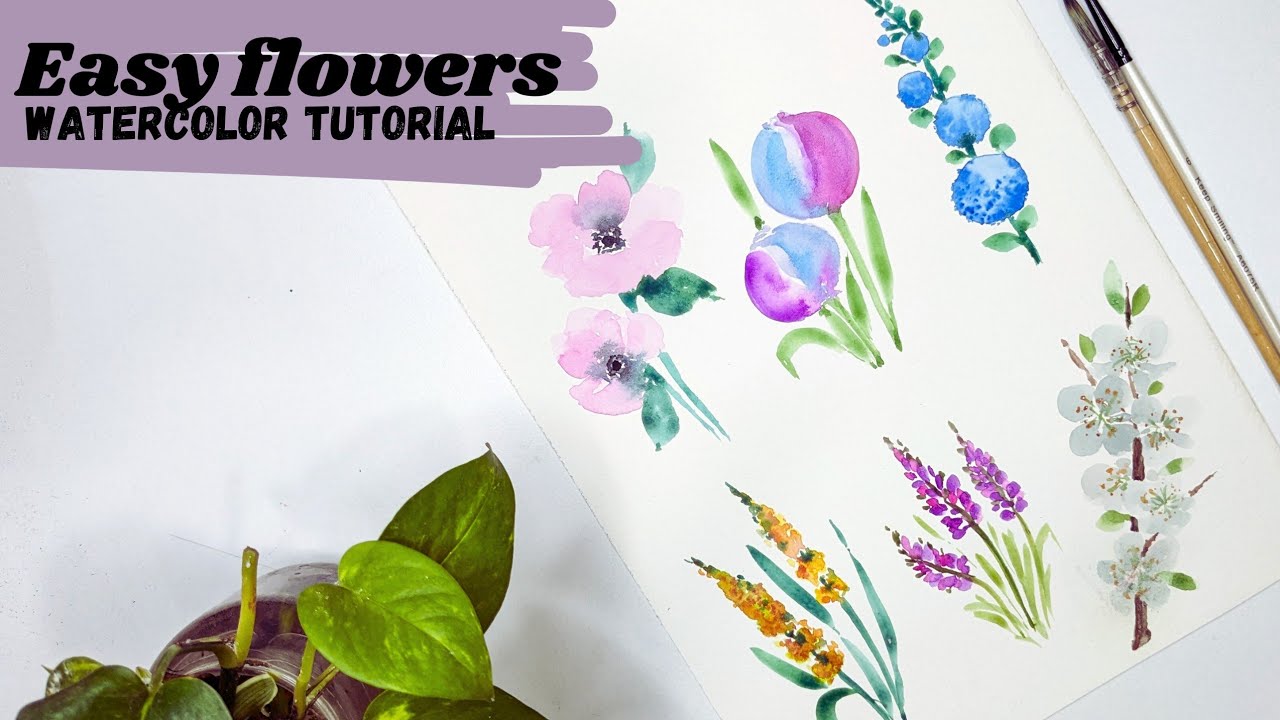 How to paint flowers | flower fillers. Easy and simple flower painting ...