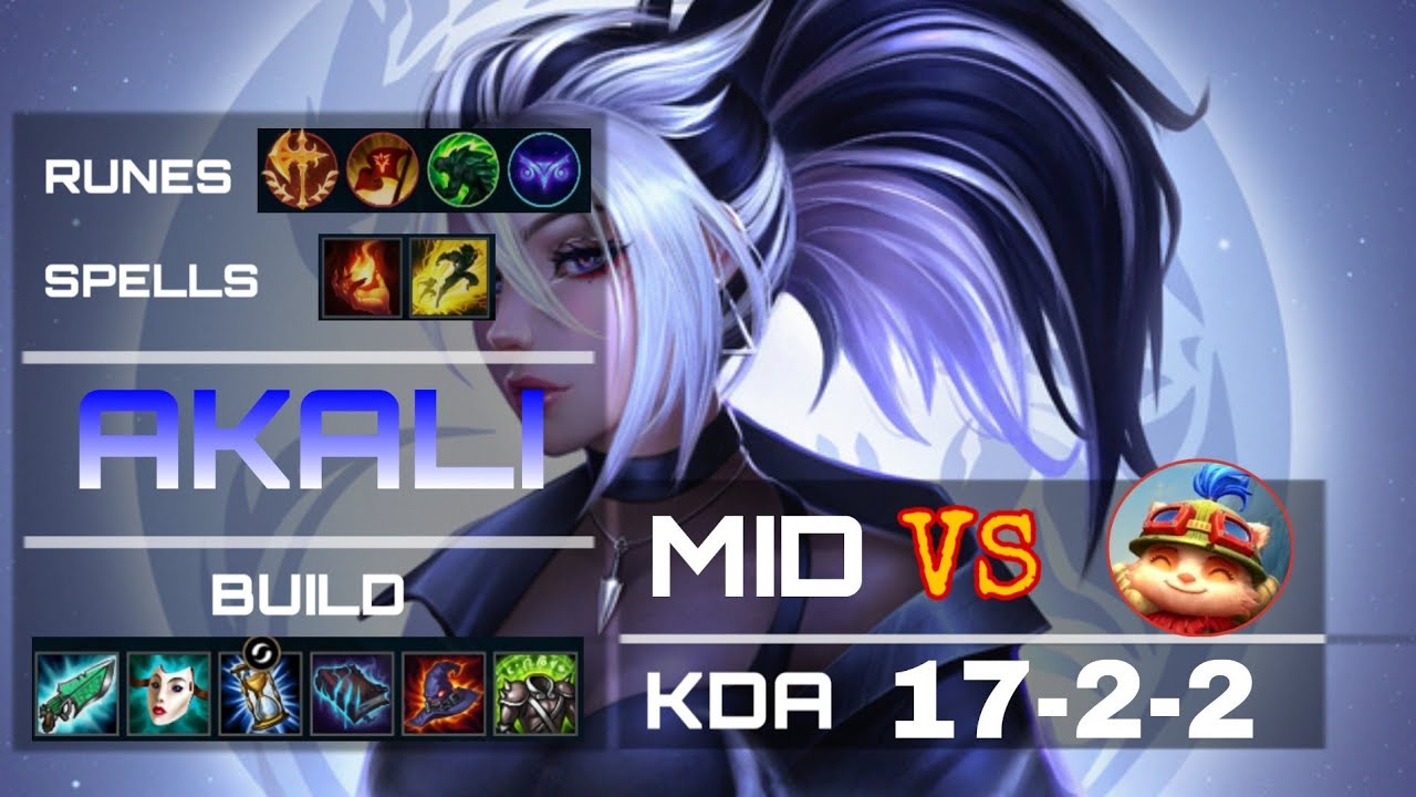 Wild Rift Akali Gameplay VS Teemo | Wild Rift Akali Build & Runes ...