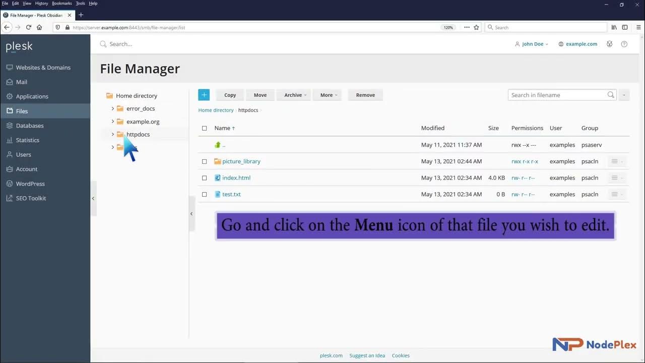 How to edit files in the Plesk File Manager - YouTube