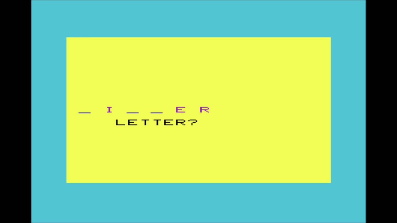 Hangman (MH) for the Commodore VIC-20 / Commodore VC-20 - YouTube
