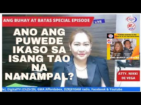 ANO ANG PUWEDE IKASO SA ISANG TAO NA NANAMPAL?