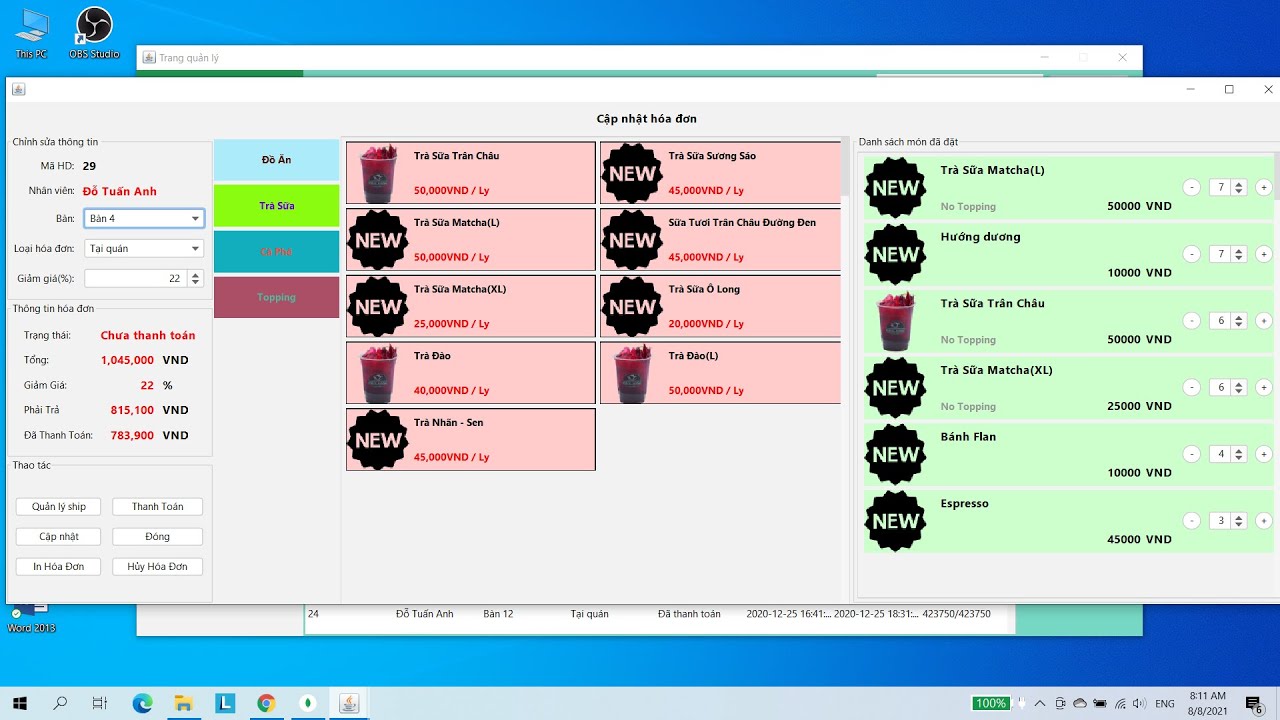 [Share] Đồ án quản lý bán hàng quán trà sữa bằng java | Hướng dẫn setup ...