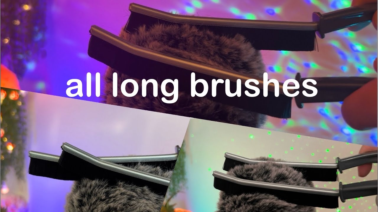 nothing but long brushing fuzzy mic ASMR - YouTube