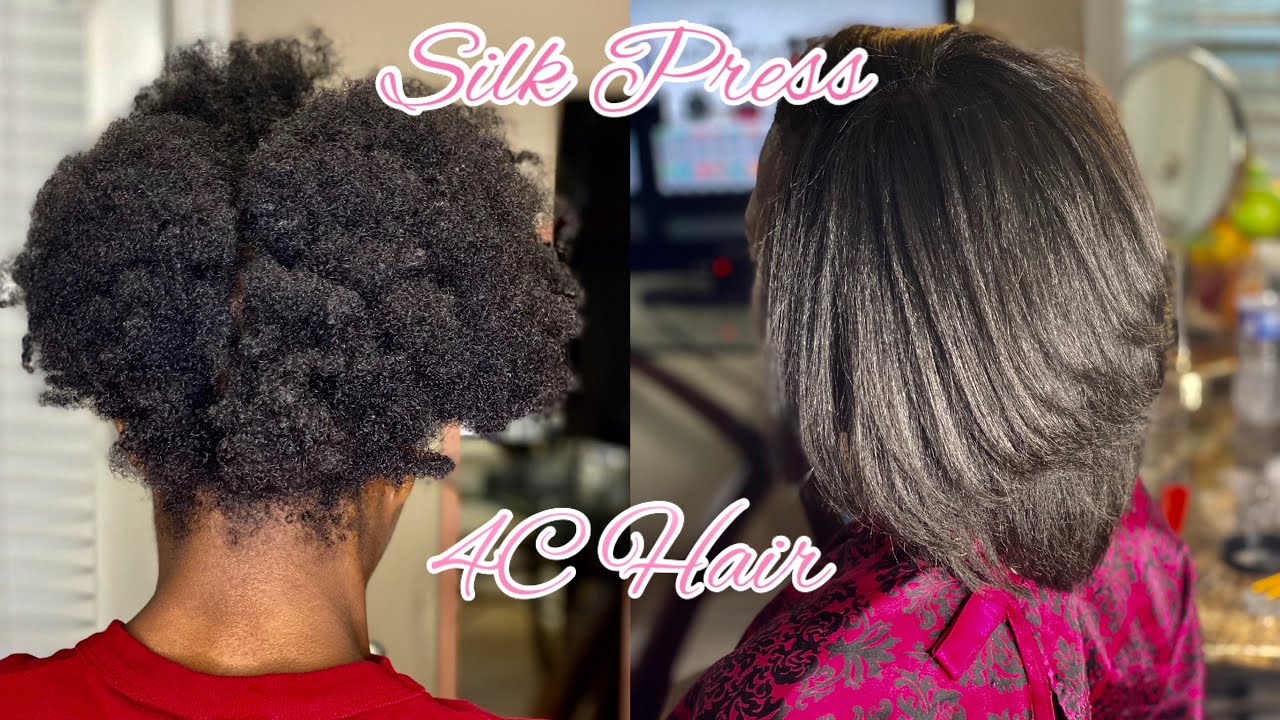 SILK PRESS 4C HAIR - YouTube