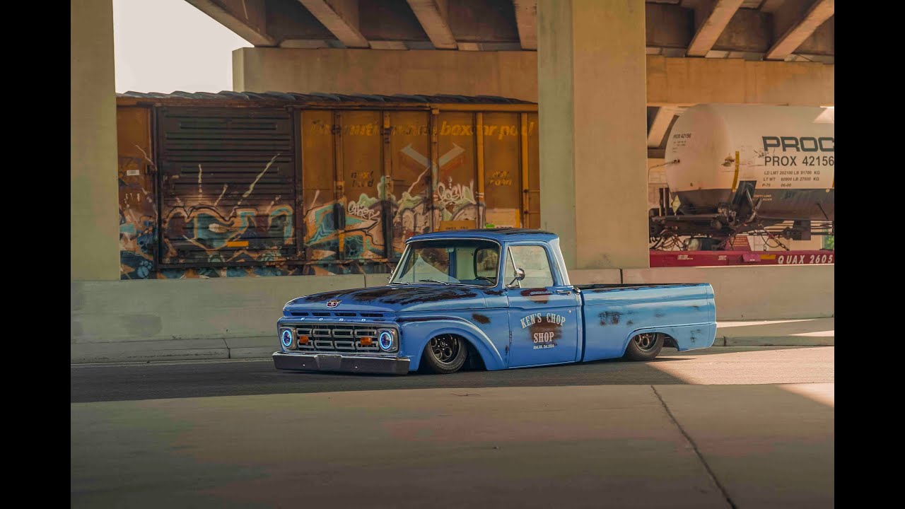 Bagged F100 Classic truck hits the streets....(4K) - YouTube