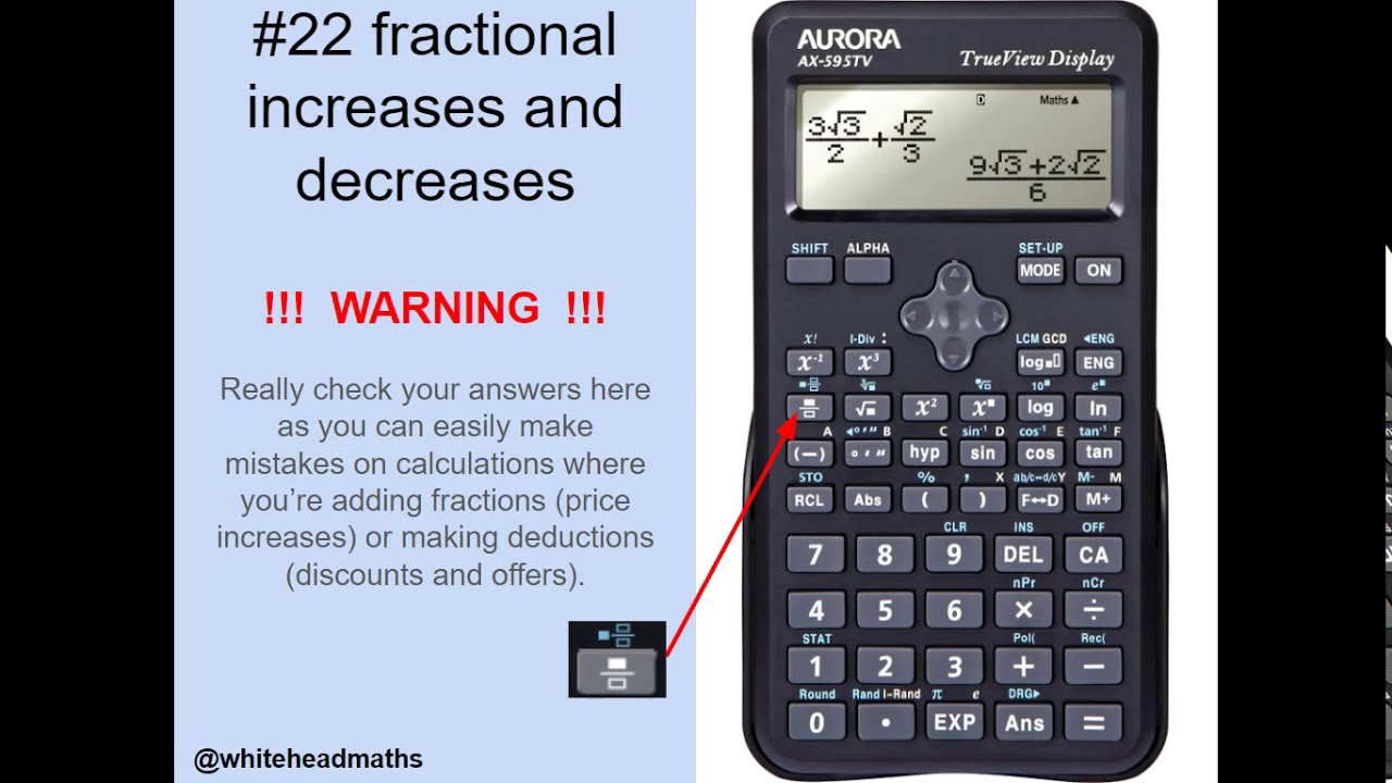 GCSE Calculator #22 - fractional increases and decreases - YouTube
