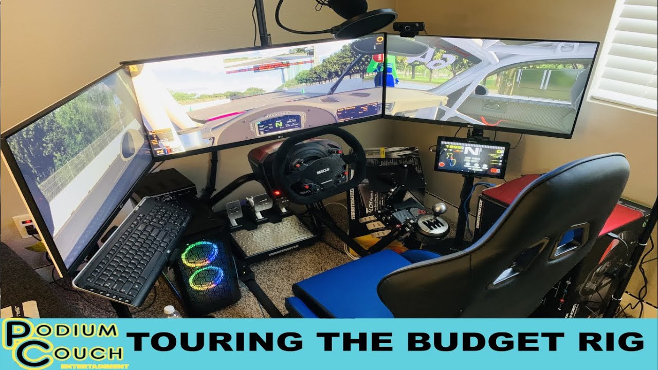 Budget Sim Racing Rig| tour the build| dual size triple screens - YouTube