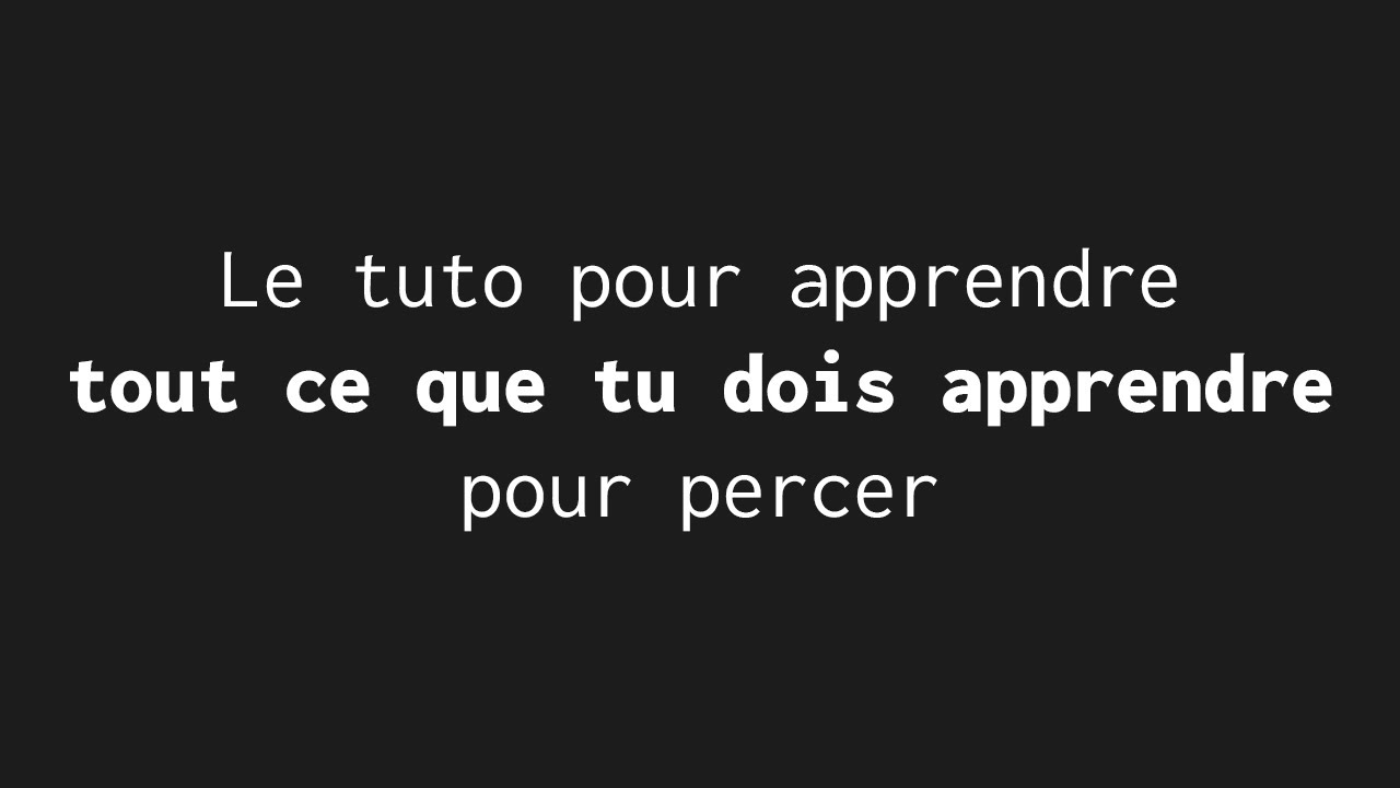 Comment apprendre ce que tu dois apprendre pour percer - YouTube