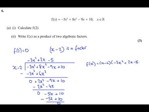 NEW! Edexcel June 2018 Pure Paper 2 q6 - Polynomial Long Division ...