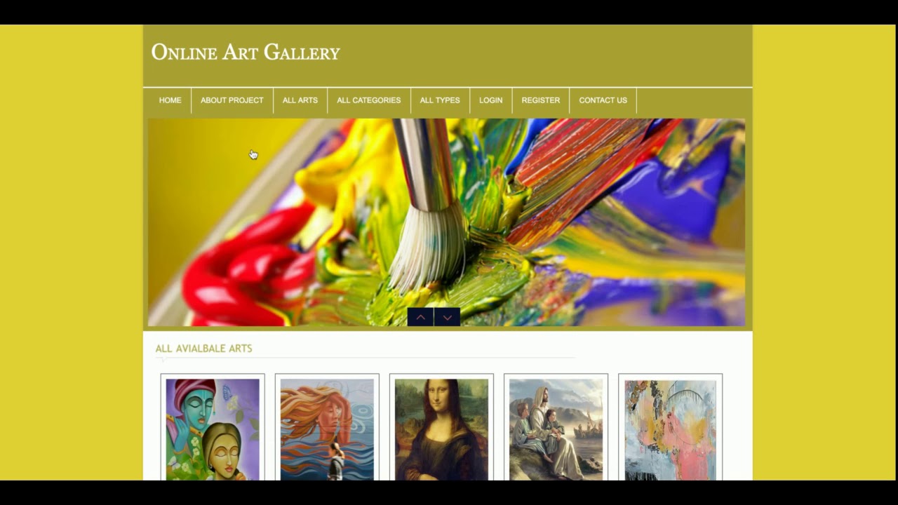 Online Art Gallery Php And Mysql Project Source Code Php Mysql Crud Project Youtube 6585