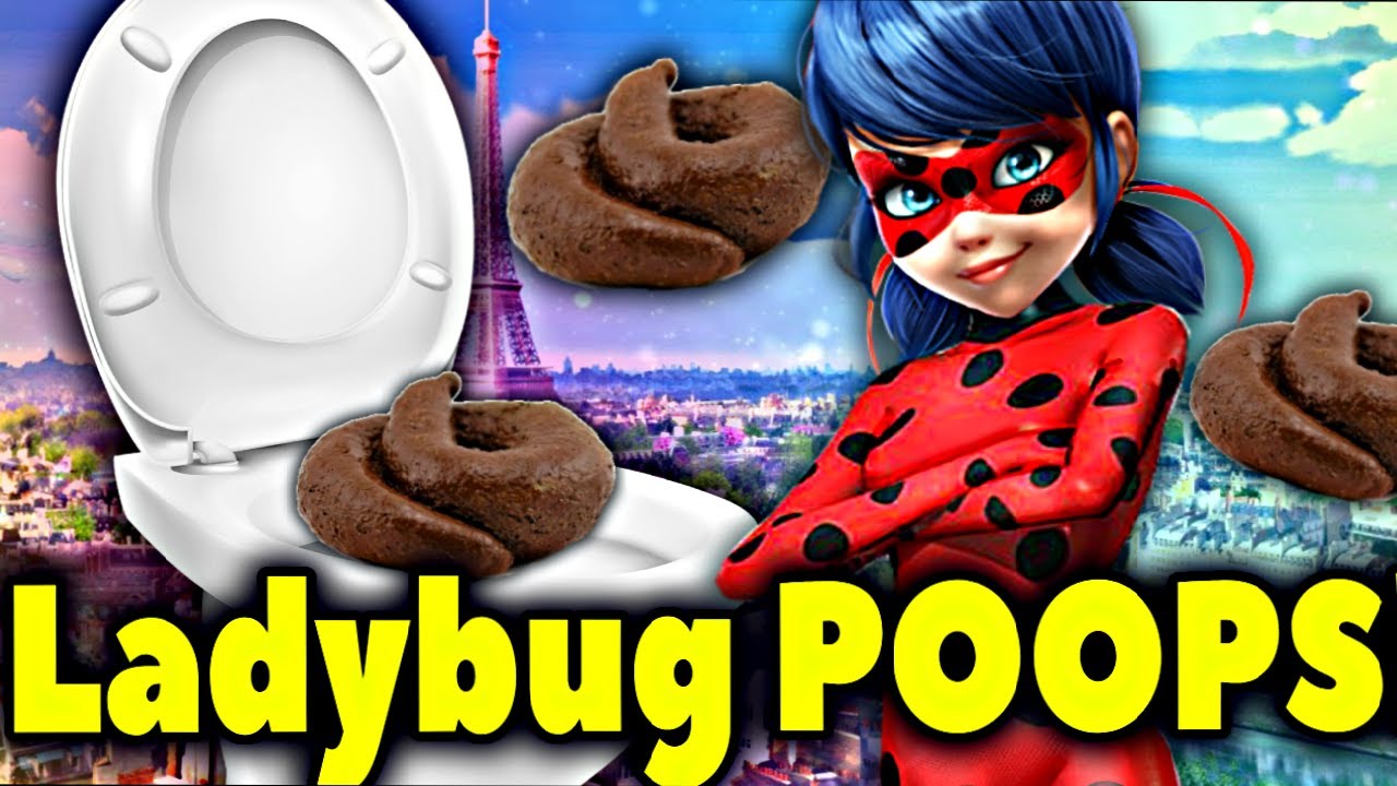 Ladybug POOPS in the TOILET. Ladybug's POOPS. Pooping Ladybug & Cat ...
