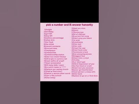 Give me a number and I’ll answer honestly! #askmequestion #capcut # ...