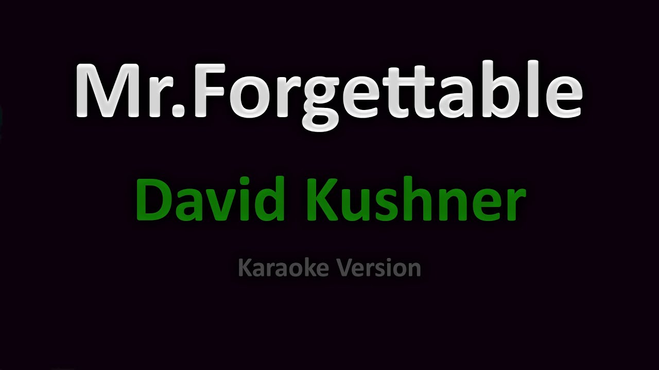 David Kushner - Mr. Forgettable (Karaoke Version) - YouTube