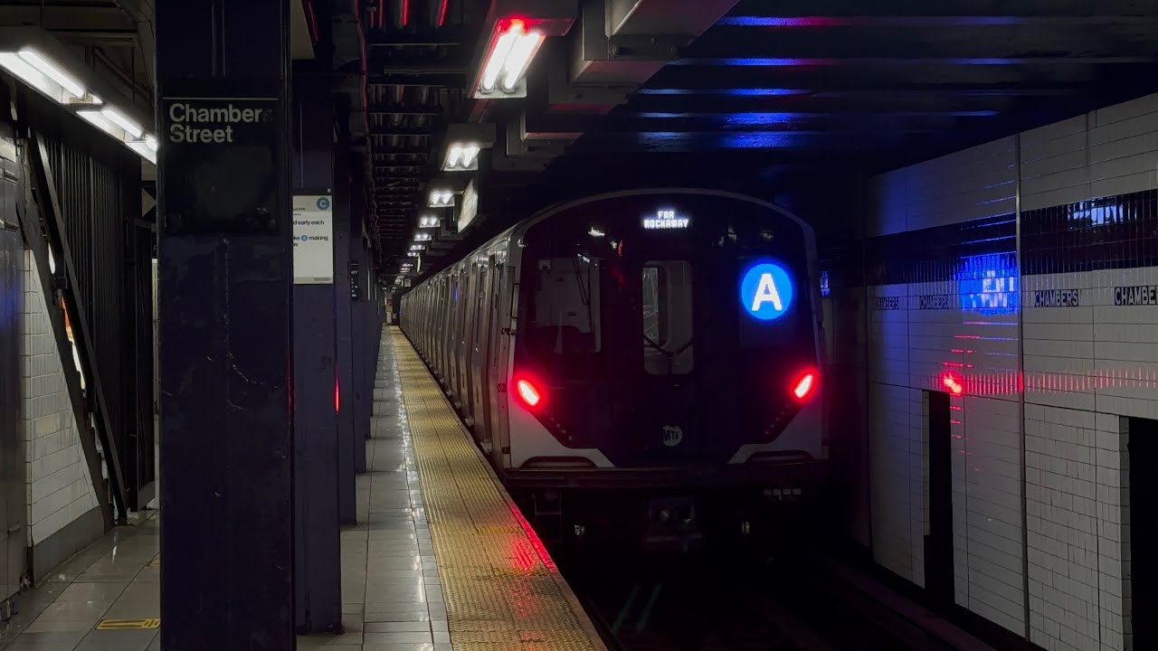 ⁴ᴷ⁶⁰ IND Fulton St Lines: (A/C) Action at Chambers Street (R211A, R211T ...