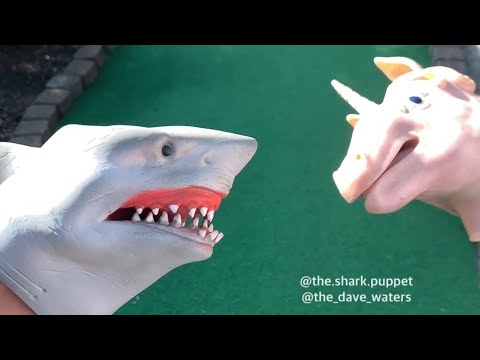 SHARK PUPPET PLAYS MINIGOLF - YouTube