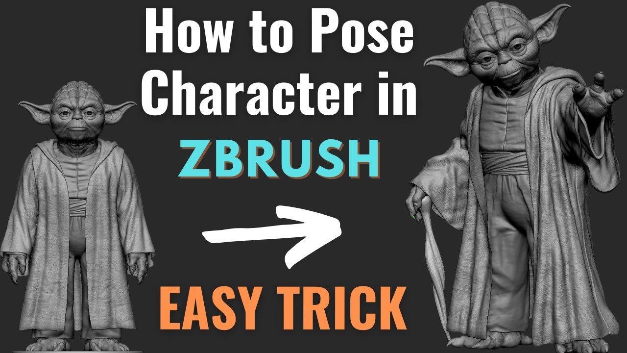 How To Pose Character In Zbrush Ll Easy Trick Youtube