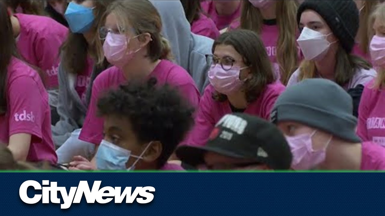 Toronto school hosts International Day of Pink assembly - YouTube