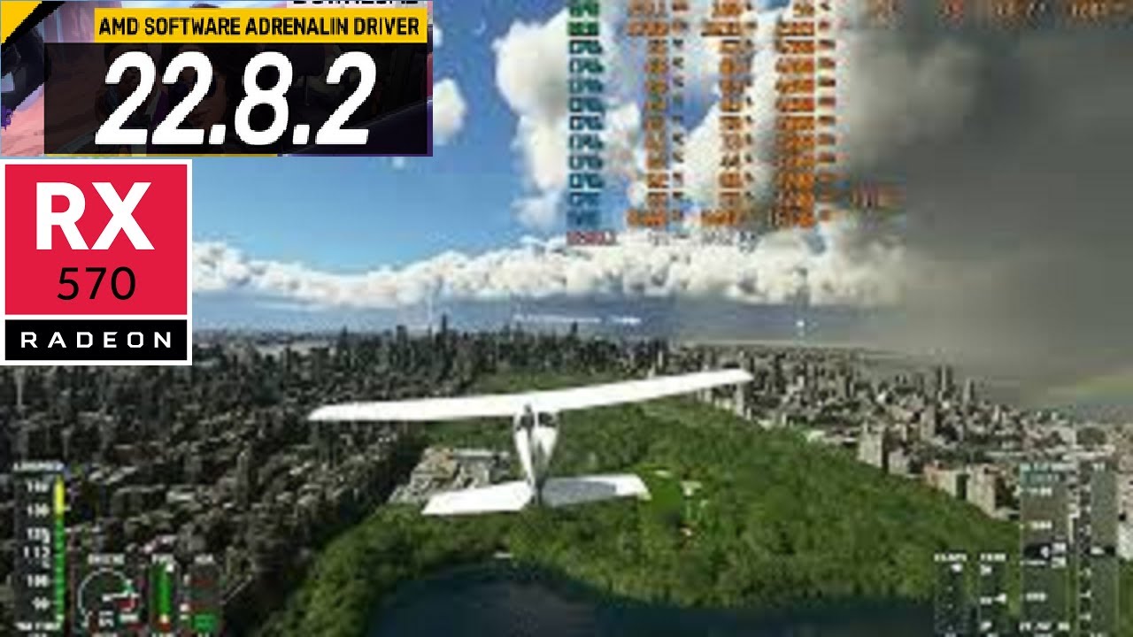 Microsoft Flight Simulator AMD Driver 22.8.2 em RX 570 e i7-4790k - YouTube