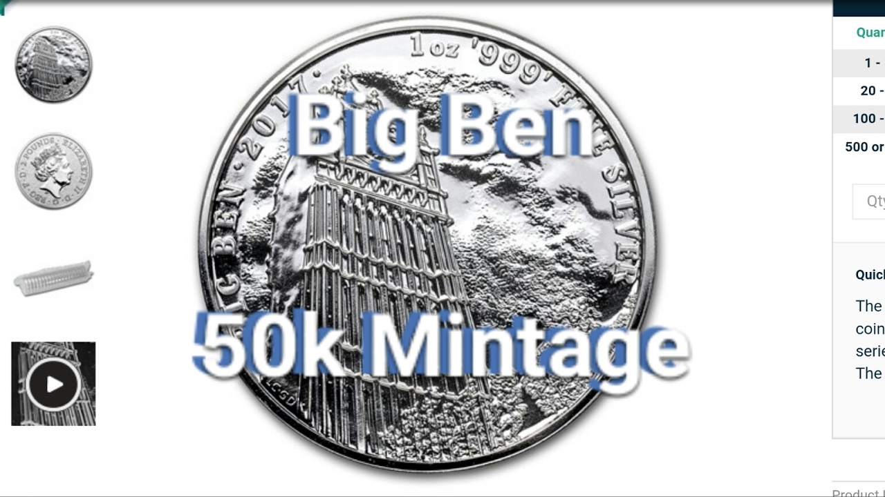 New 1 oz. Silver Big Ben Coin by The Royal Mint - Limited 50k Mintage ...