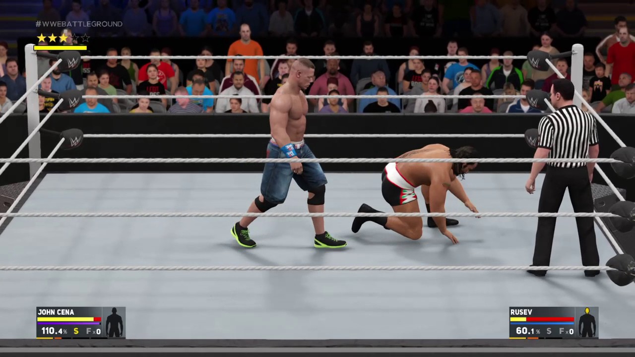 WWE 2K17 Battleground 2017 John Cena vs Rusev - YouTube