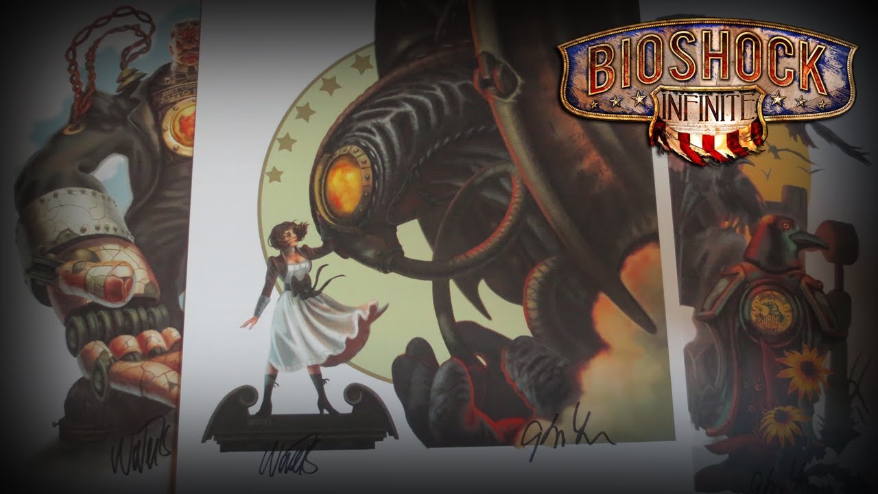 Bioshock Infinite Limited Edition Signed Trio Lithograph Set Unboxing ...
