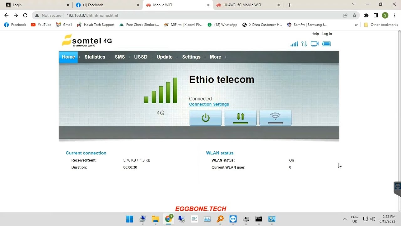 How to unlock Somtel Huawei E5573Cs-322 MiFi - YouTube