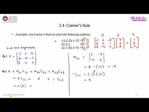 Using Cramer's Rule to Solve a System of Linear Equations with 3 ...
