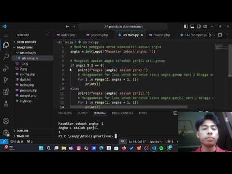 UTS: menjalankan program python aritmatika campuran if, else, dan loop bekerja - YouTube