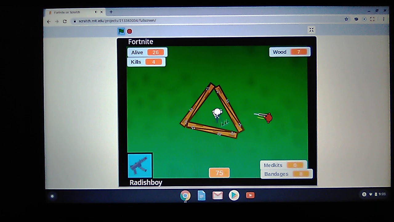 Playing fortnite on scratch trying to get a win and... - YouTube