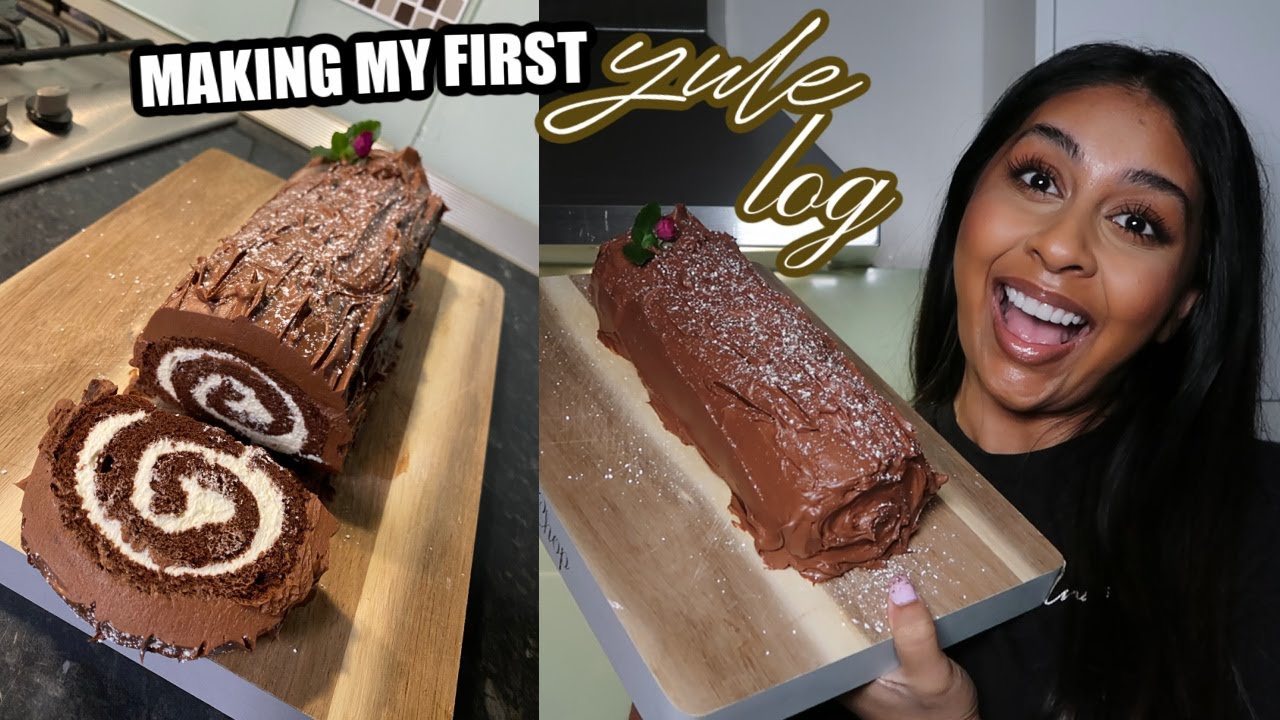 I MADE A CHRISTMAS CHOCOLATE YULE LOG CAKE! - YouTube