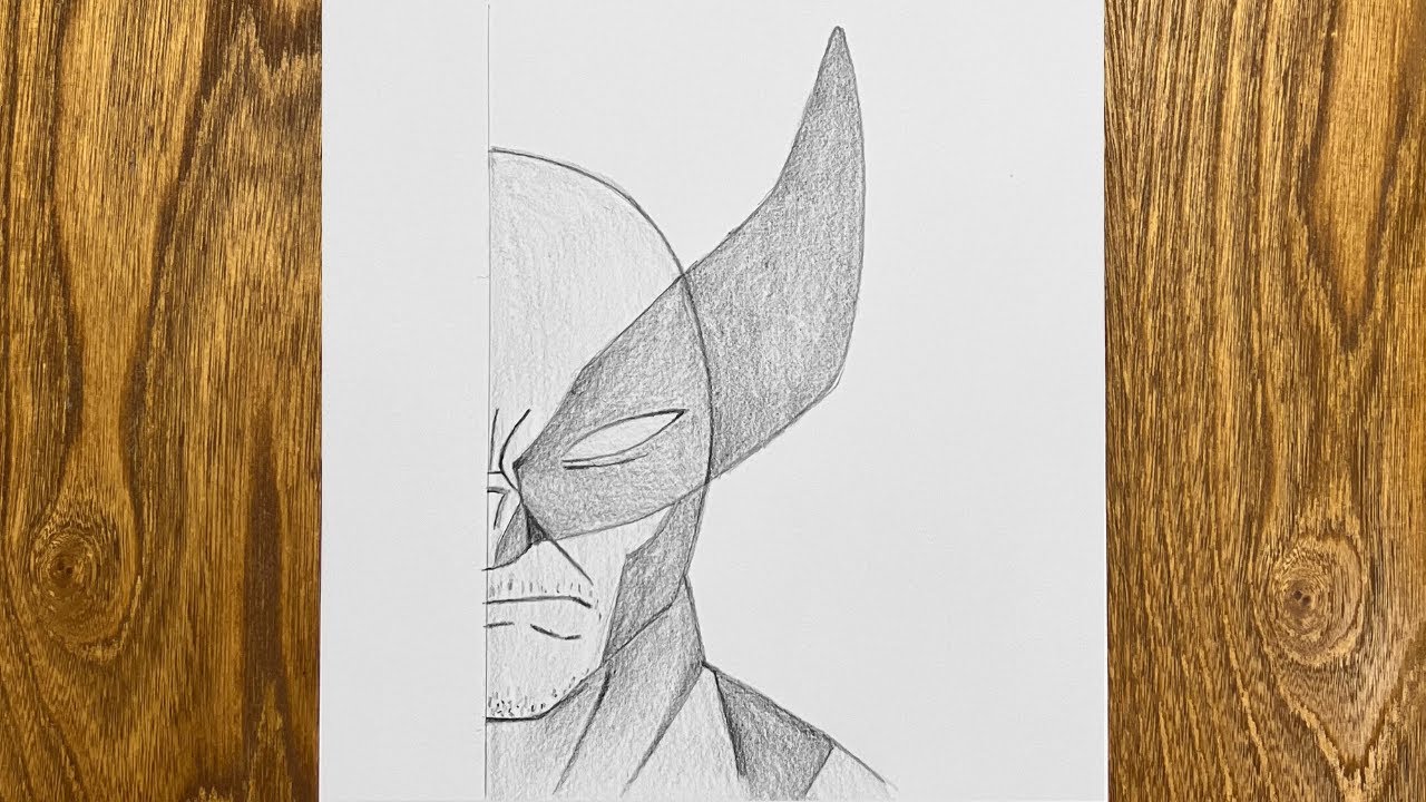 How to draw Wolverine half face | easy drawing | Wolverine Marvel step ...