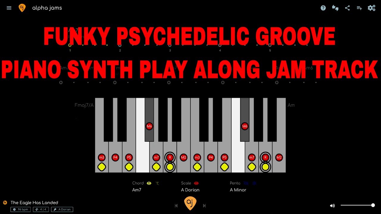 Funky Psychedelic Rock | Piano / Synth Play Along Jam Track in A Minor ...