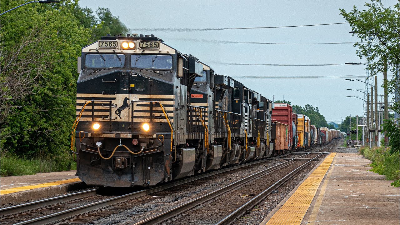NS 31Q With A Six Engine Lashup In South Bend, Indiana. - YouTube