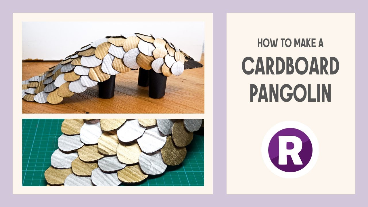 DIY Cardboard Pangolin! | How to Make an Animal Sculpture with Scales ...