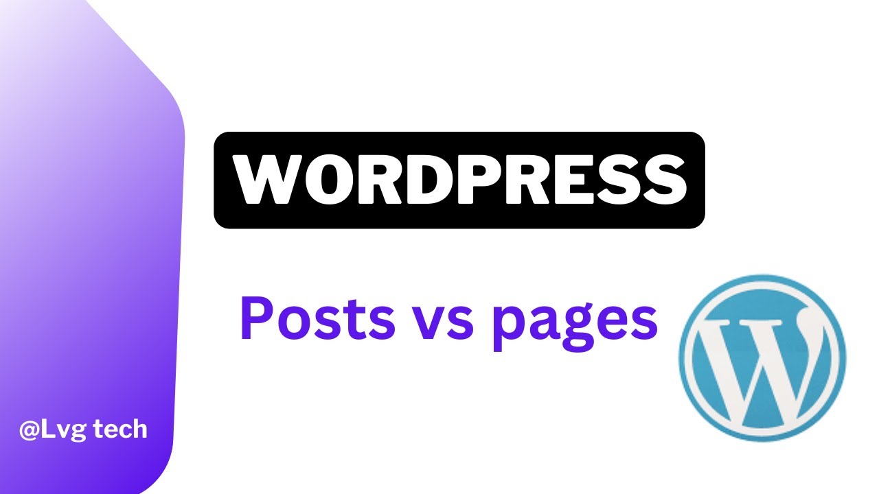 WordPress Pages vs Posts - YouTube